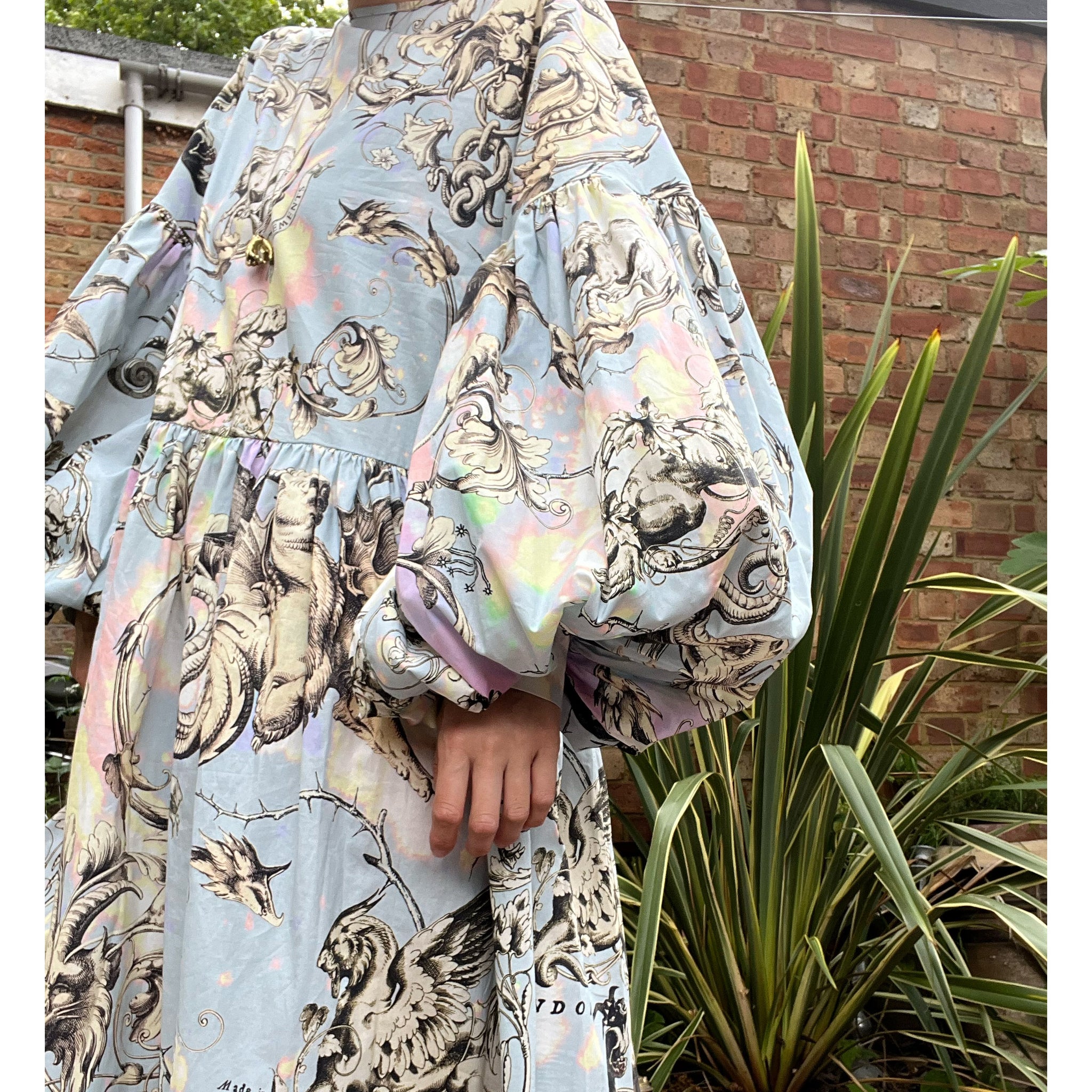 Dusk Dress In Fantasia Raincloud Print Limited Edition Klements London